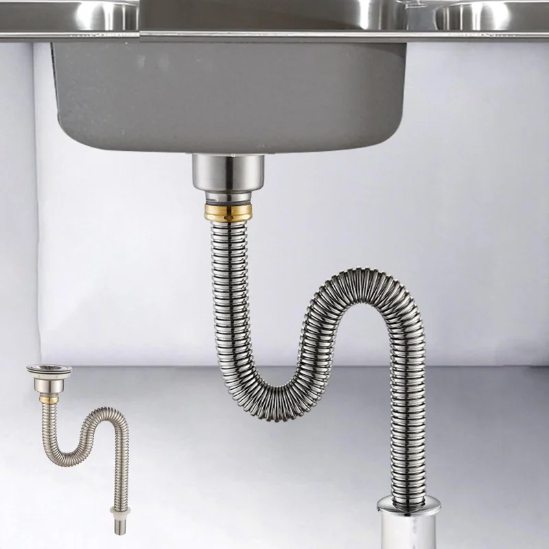 Kitchen-Stainless-Steel-Sink-Drain-Filter-Single-Tank-Drain-Pipe ...