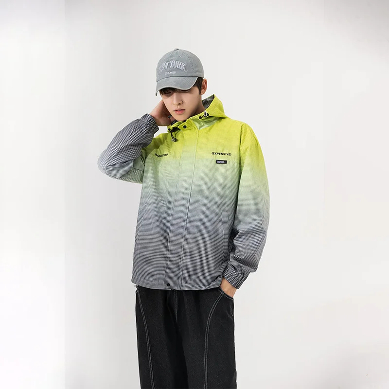 New-Men-Splicing-Colors-Jacket-Hooded-Pockets-Zipper-Coats-Korean ...