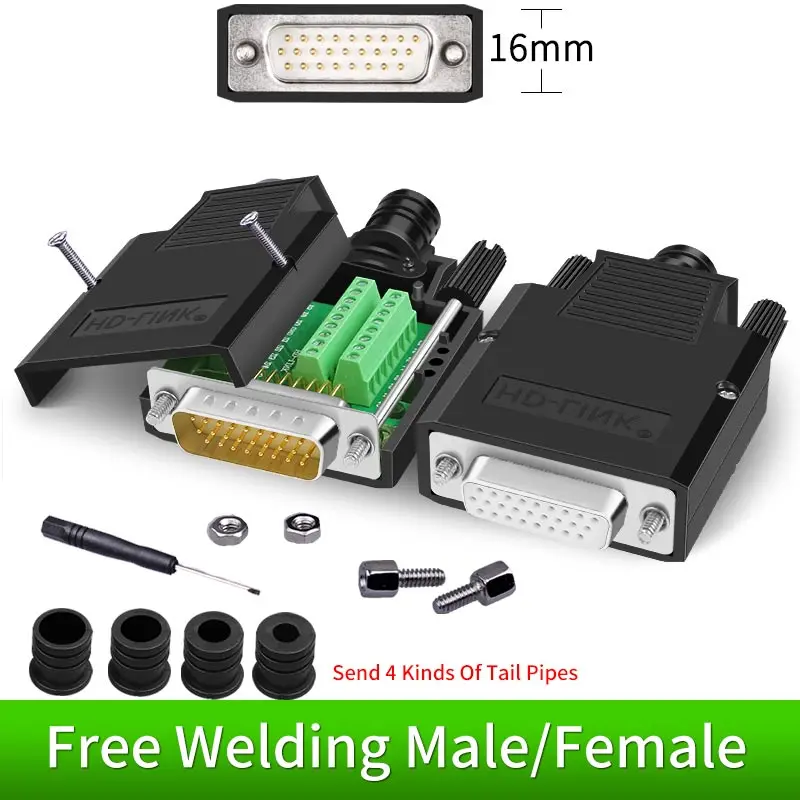 Conector sin soldadura DB26, enchufe macho y hembra de 3 filas, 26 ...