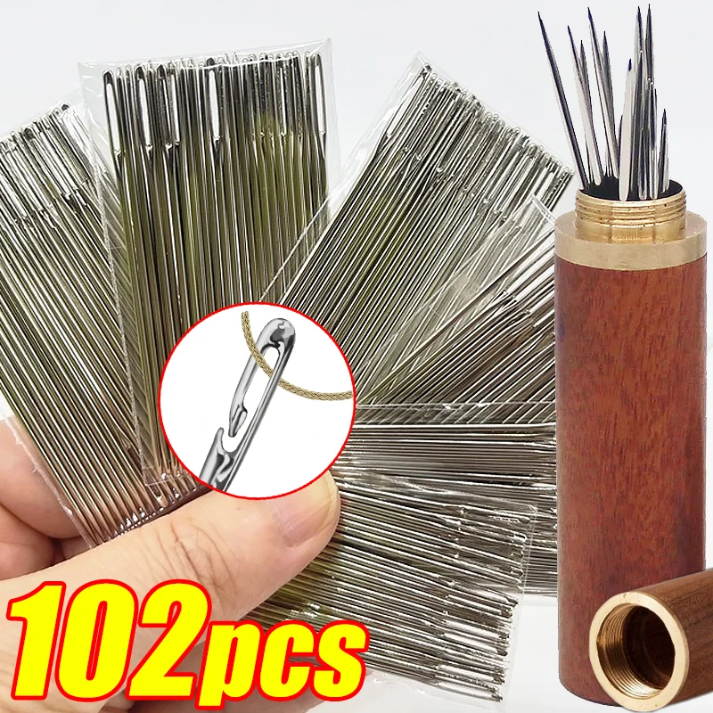 Blind-Sewing-Needles-with-Box-Stainless-Steel-Elderly-Quick-Self ...