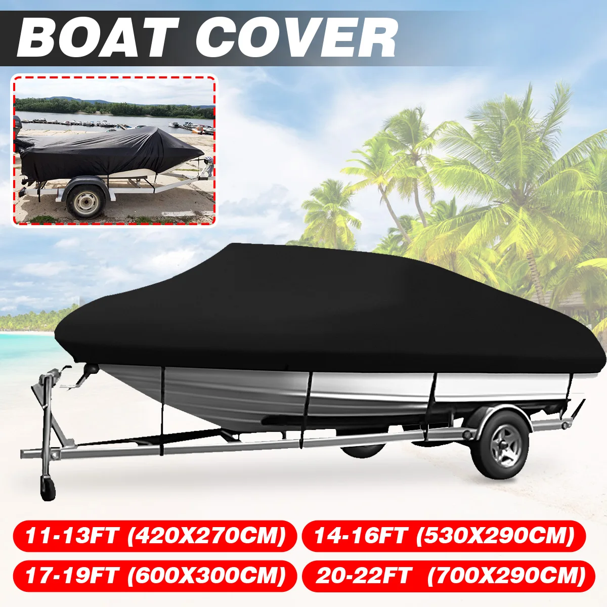 11 13ft 14 16ft 17 19ft 20 22ft 210D V Romp Boot Cover Anti Uv ...