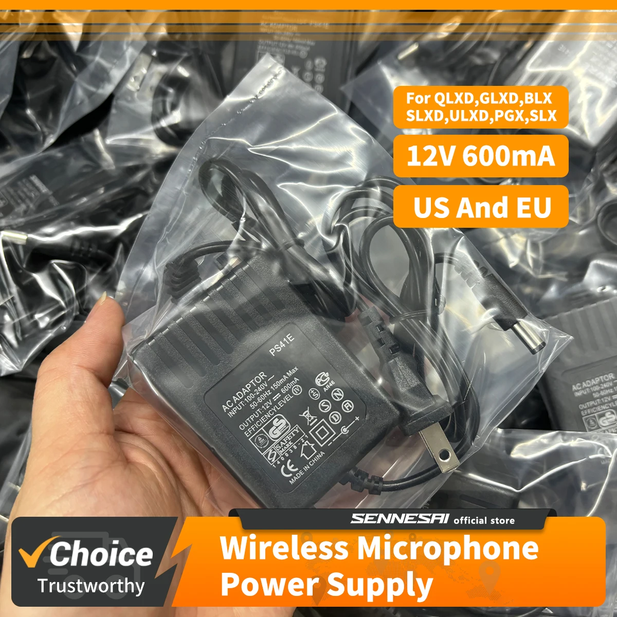 PS41E-Power-Supply-Charger-For-Shure-SLX-BLX-GLXD-QLXD-Wireless ...