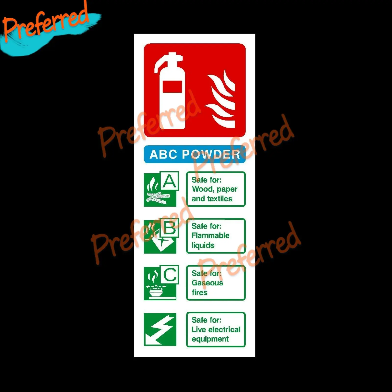 Fire-Extinguisher-ABC-Powder-ID-Card-Plastic-Sign-OR-Car-Sticker-Decal ...