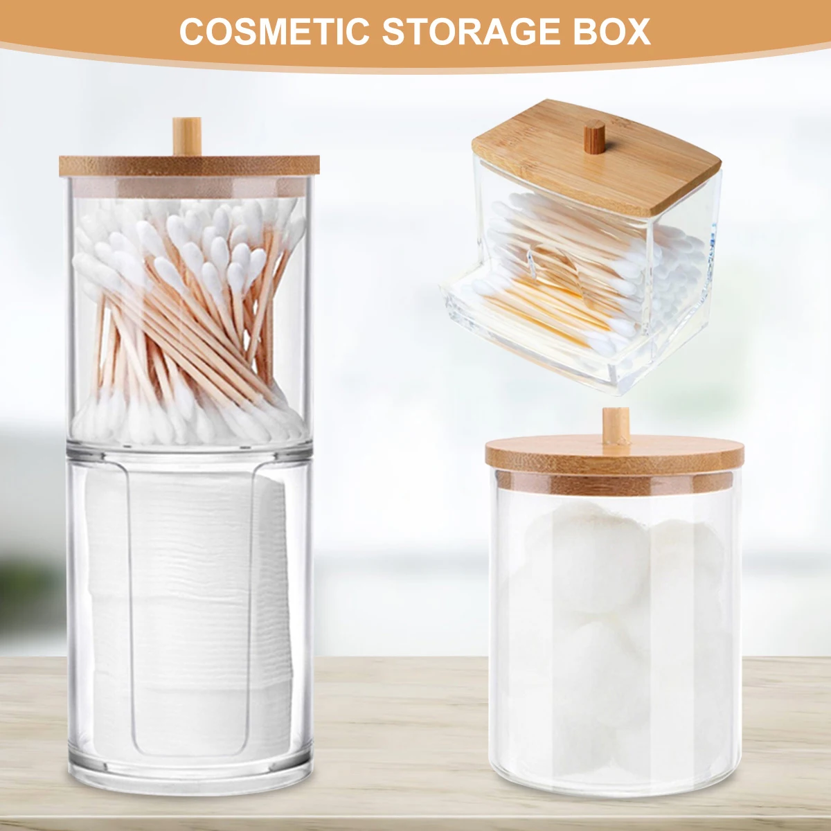 Acrylic-Storage-Box-Cotton-Round-Pad-Holder-Bathroom-Jar-Makeup ...