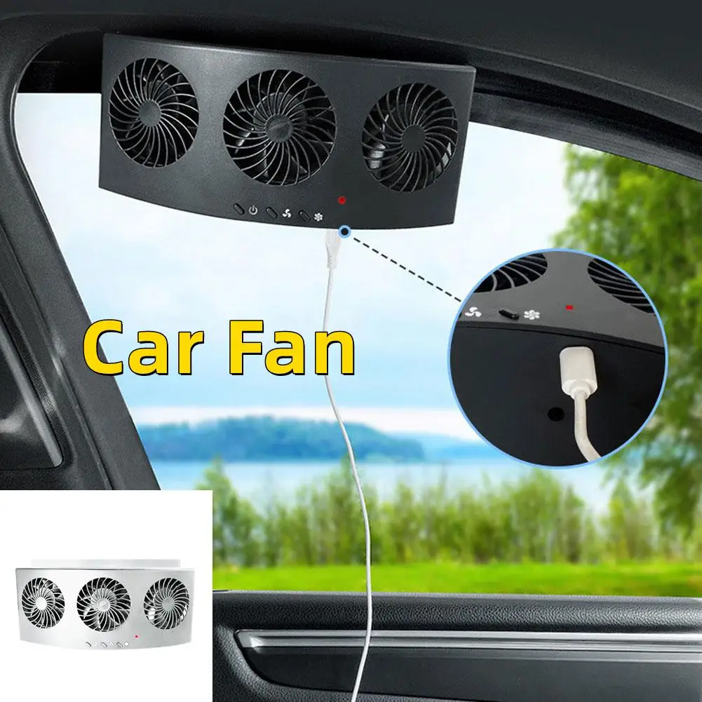 Car Fan cooler 3 Head Rapid Heat Dissipation Ventilation Exhaust Fans ...