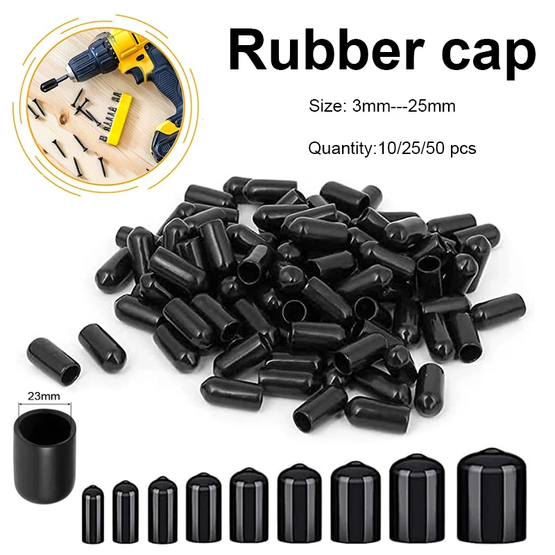 10-50pc PVCrubber end cap, screw end cap, plastic tube, hub thread ...