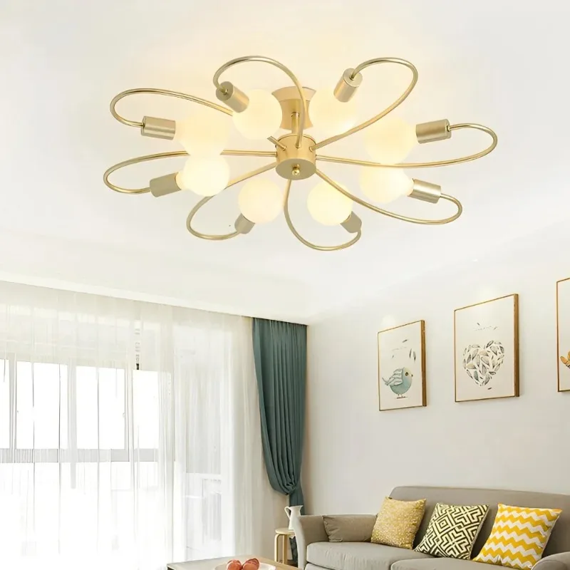 Creative-Design-Ceiling-Lights-Wrought-Iron-LED-E27-8-Sockets ...