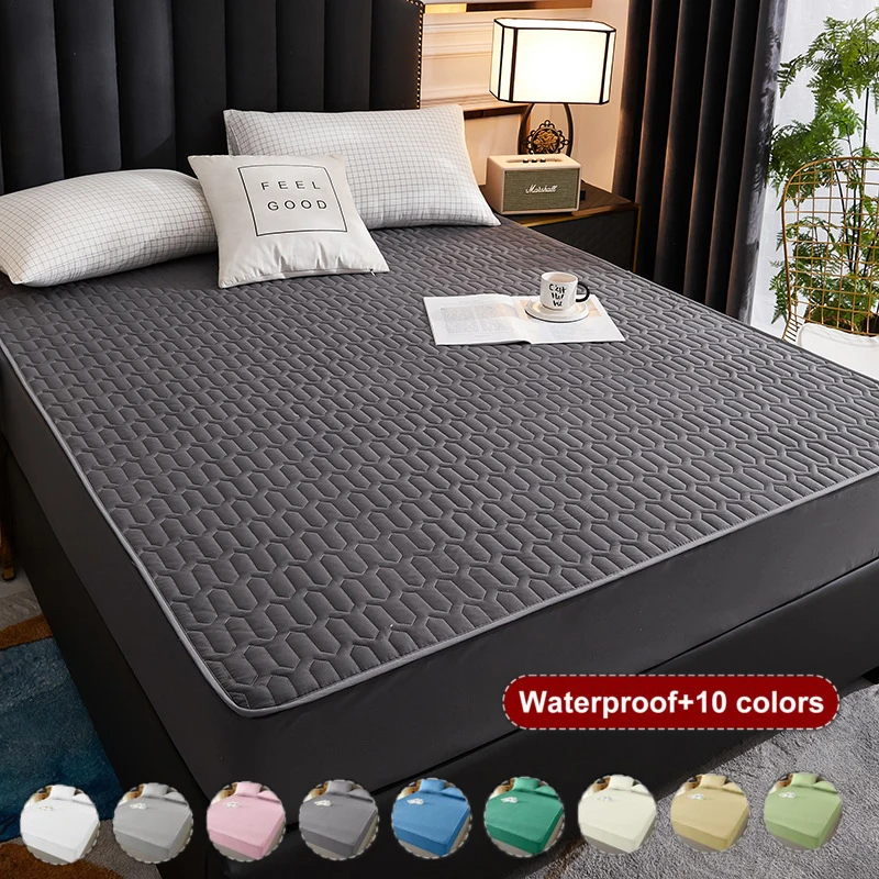 Waterproof-Fitted-Sheet-Thickened-Quilted-100-Waterproof-Mattress-Cover ...