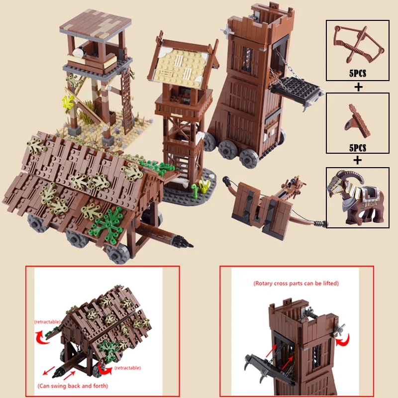 MOC-Medieval-Knights-Roman-Soldier-Building-Blocks-Military-Weapons ...