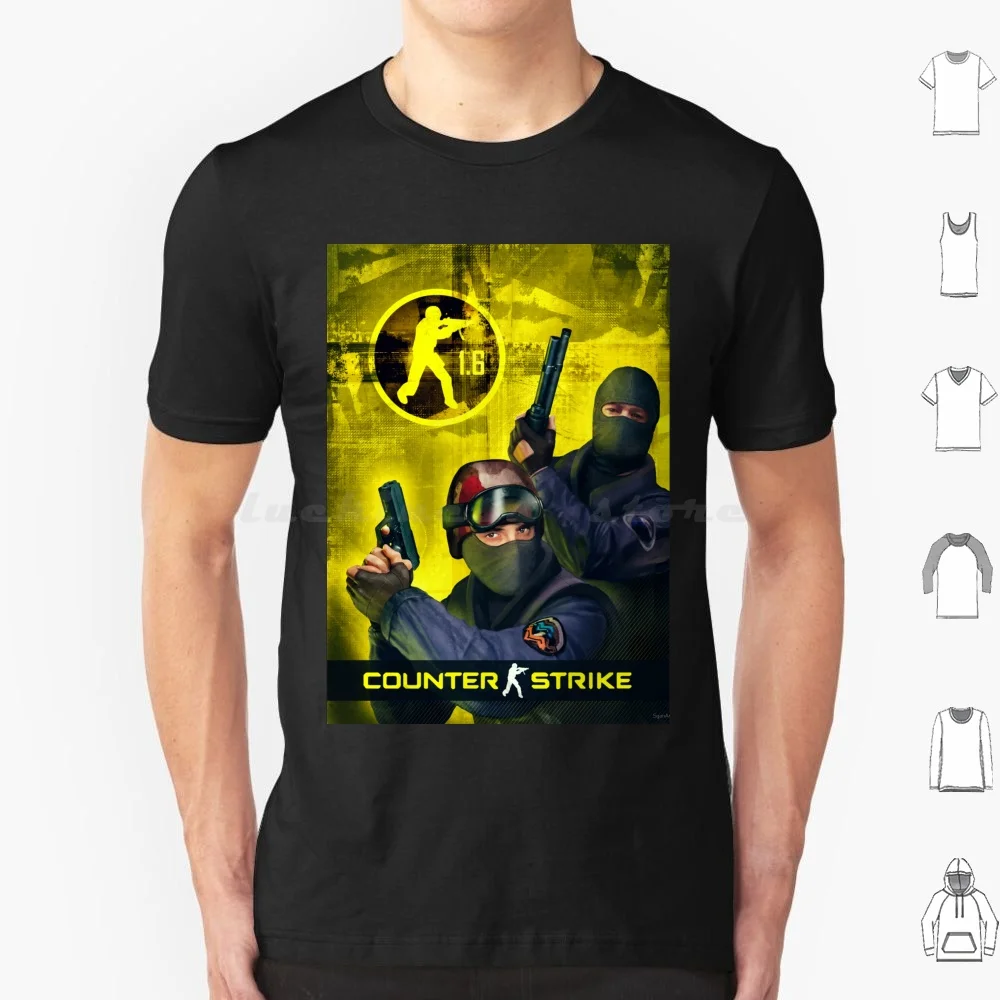 Counter-Strike-1-6-Cover-Art-T-Shirt-6Xl-Cotton-Cool-Tee-Counter-Strike ...