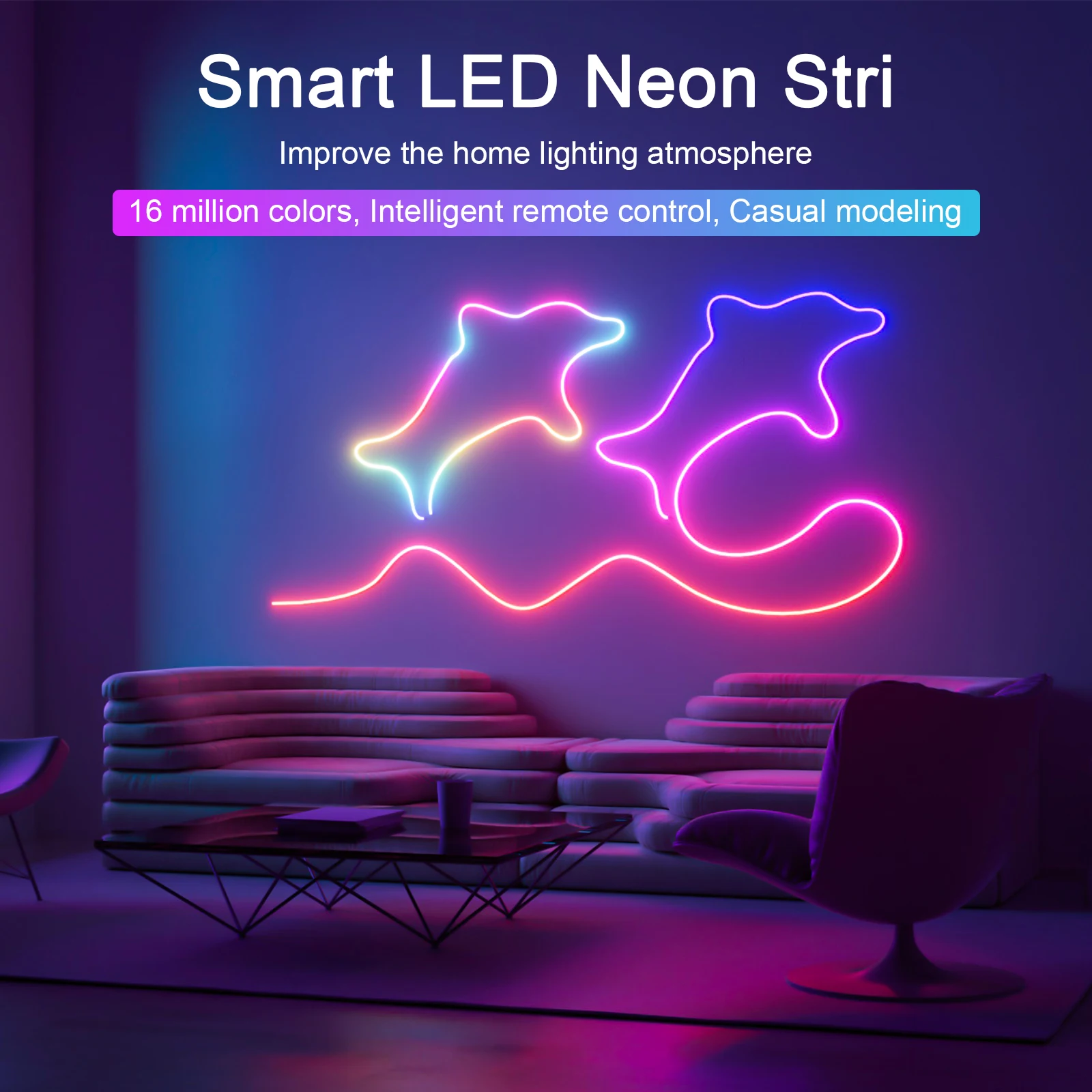 RGB-LED-Neon-Rope-Light-IP67-prova-d-gua-Fita-LED-WiFi-Silicone-Barra ...