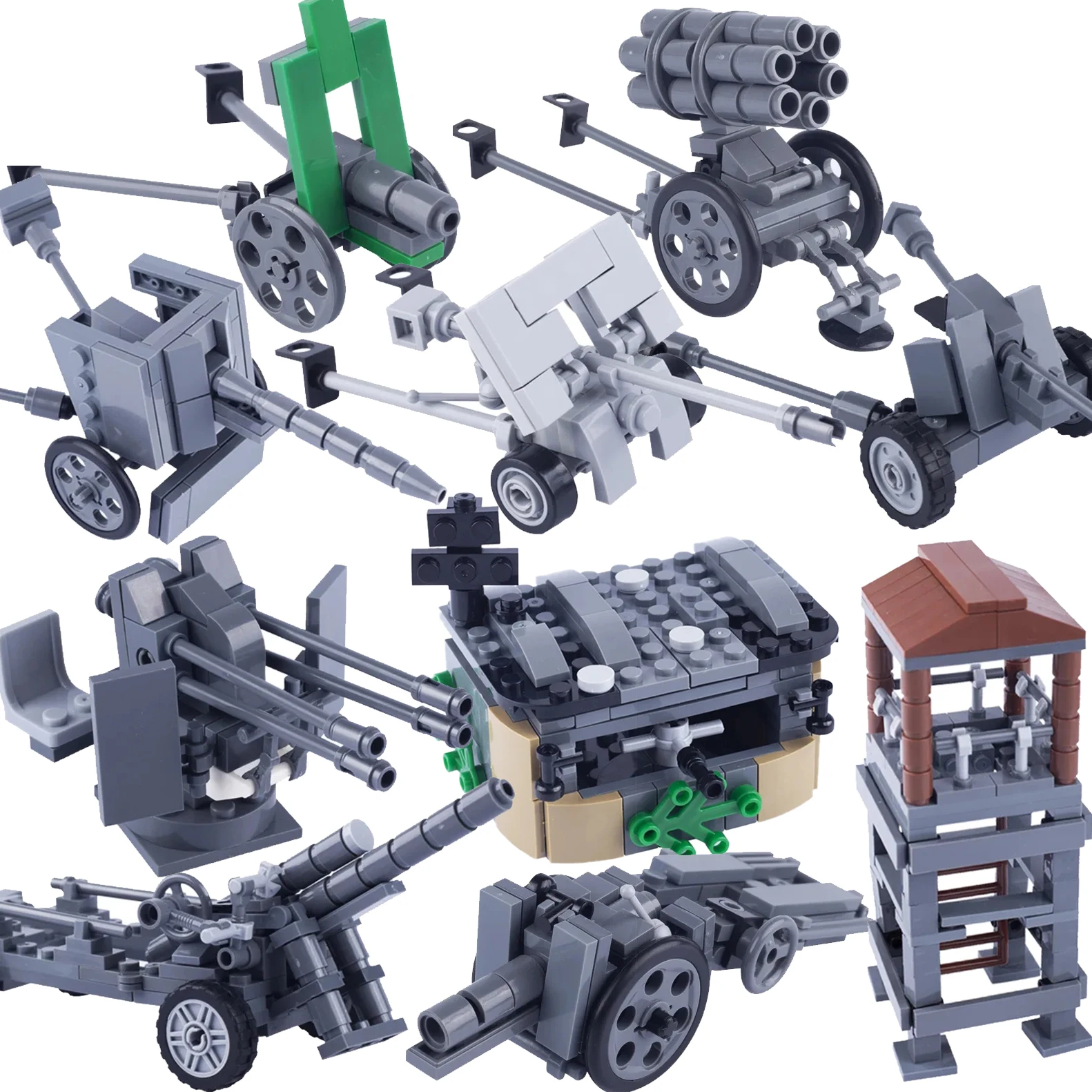 WW2-German-Military-Cannon-Building-Blocks-Kit-Artillery-War-Tower ...