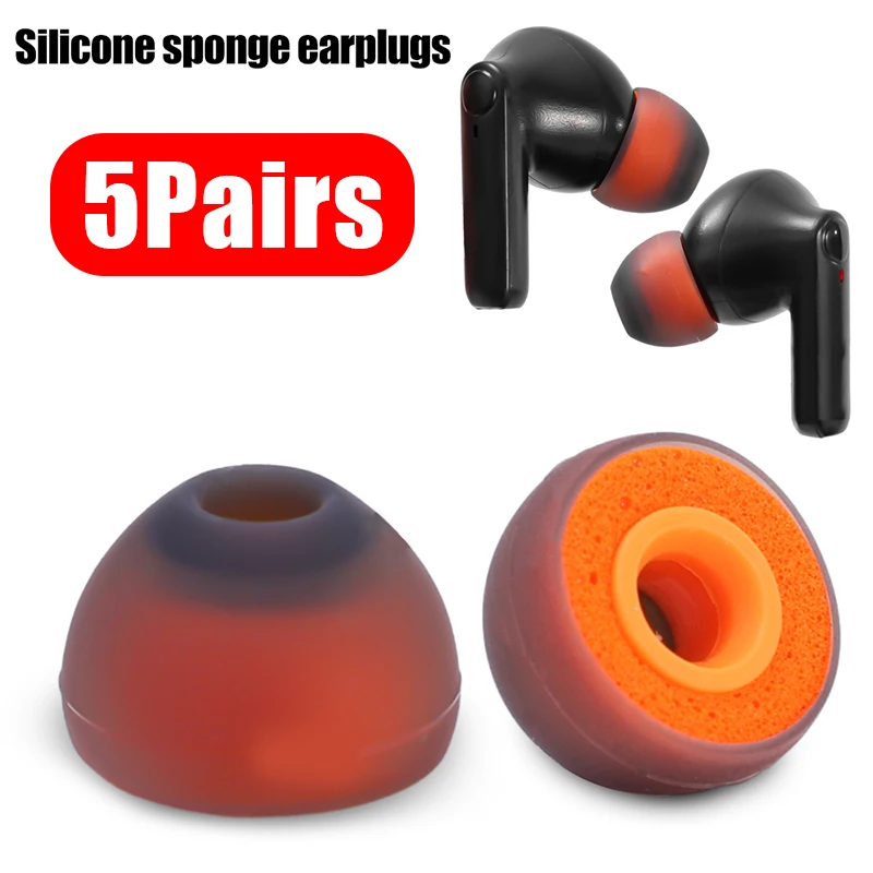 Silicone-Noise-Isolation-Eartips-Soft-Memory-Foam-Earbuds-Replacement ...