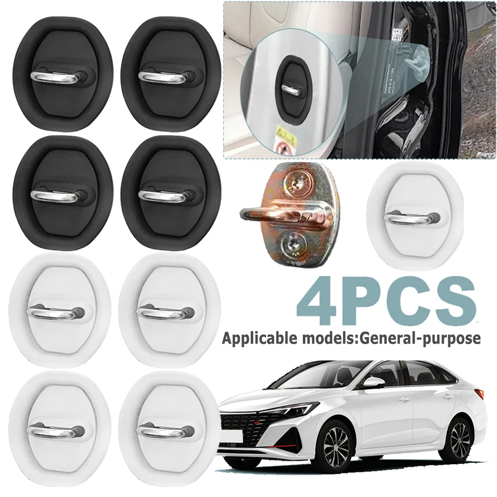 4Pcs-Car-Door-Latch-Protective-Cover-Silicone-Anti-Collision-Protective ...
