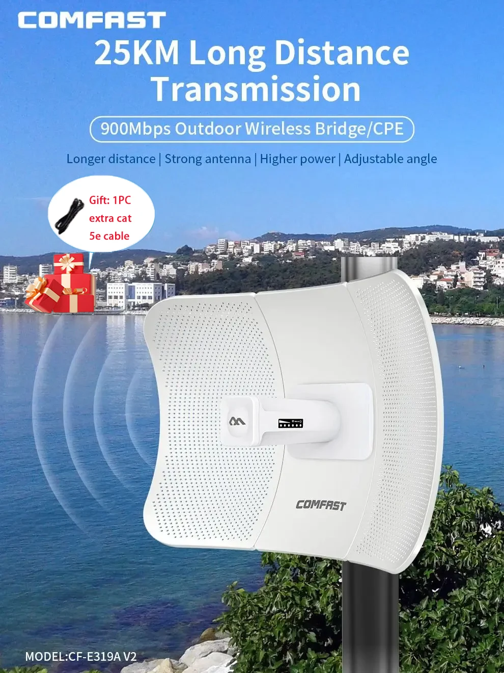 900Mbps-Outdoor-Router-CPE-25KM-Long-Range-Extender-Wireless-AP-Wi-Fi ...