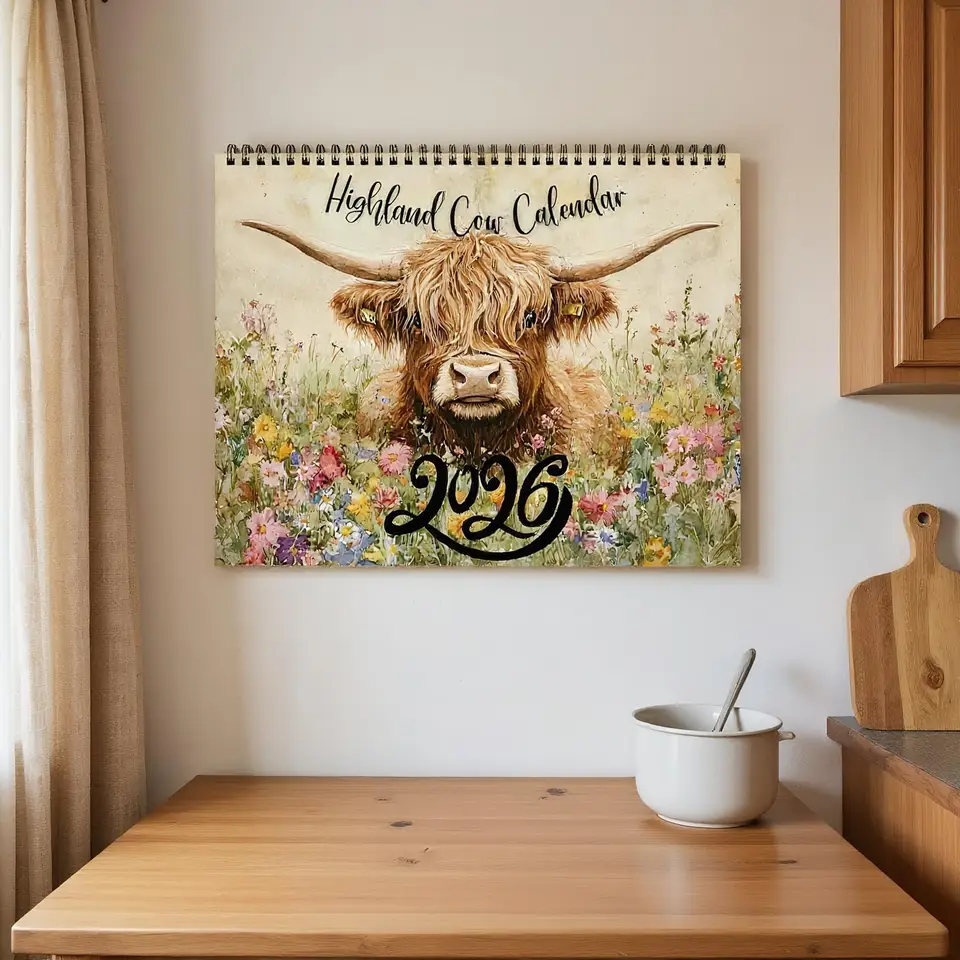 Baby Highland Cow Calendar 2026 2026 Wall Calendar Funny Highland Cow ...