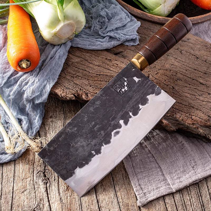 Faca-de-Chef-forjada-de-a-o-inoxid-vel-Super-Sharp-Alto-Carbono-Cutelo ...