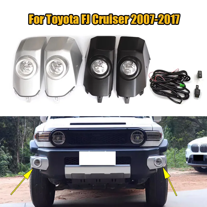 1-Set-For-Toyota-FJ-Cruiser-2007-2017-Halogen-Bulb-Car-Front-Bumper-DRL ...