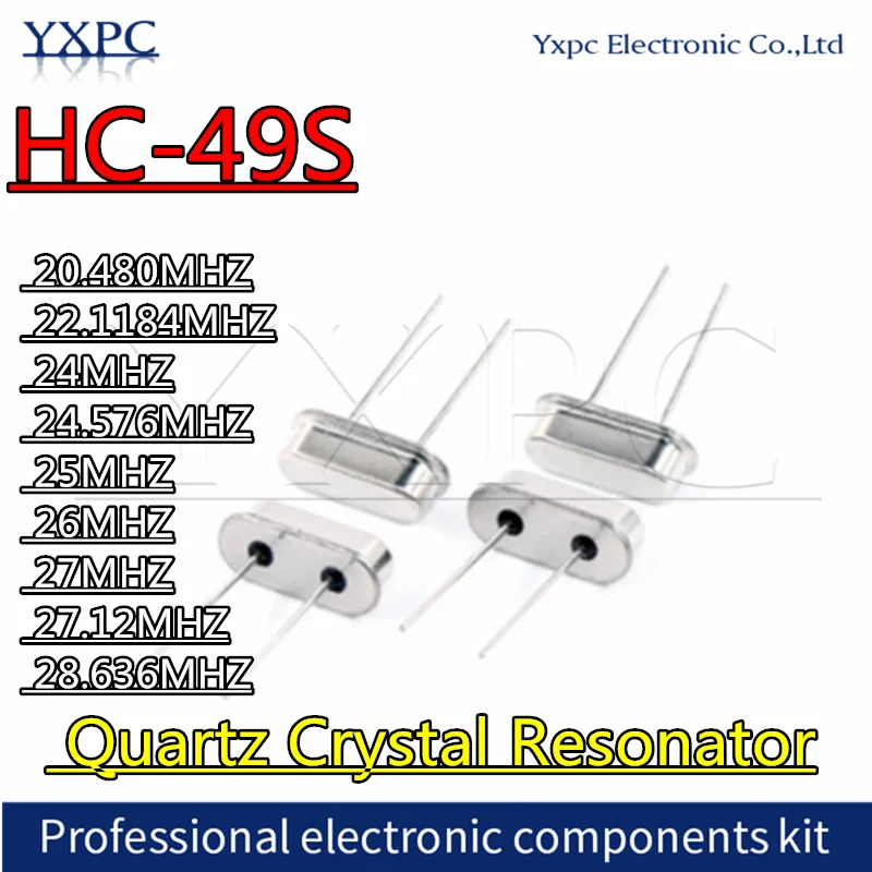 10pcs HC-49S Quartz Crystal Resonator Passive crystals 20.480MHZ 22.1184MHZ 24MHZ 24.576MHZ ...