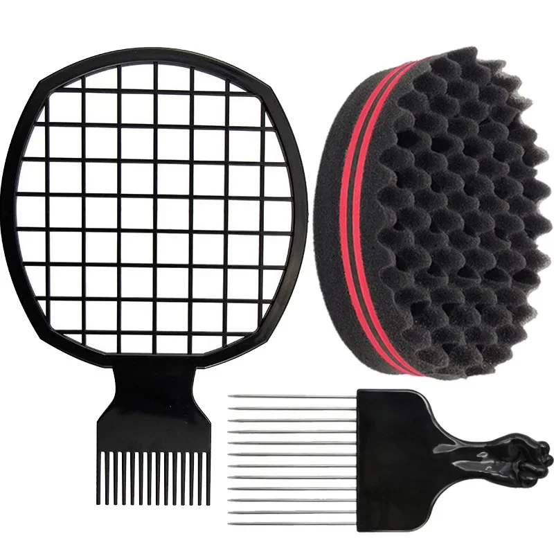 Hair-Brush-Sponge-for-Dreads-Twists-Big-Holes-Metal-Hair-Pick-Comb ...