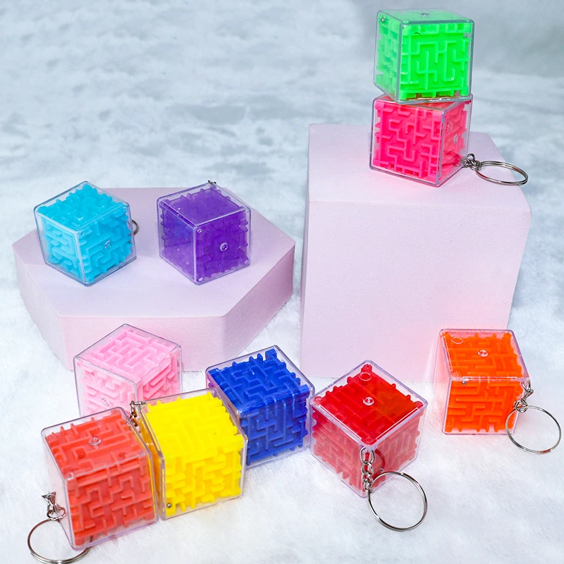 10Pcs-3D-Maze-Puzzle-Intelligence-Toys-Keychain-Kids-Birthday-Party ...