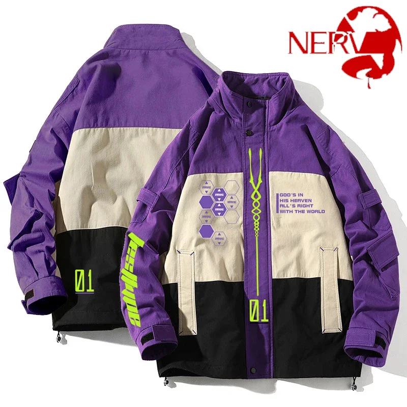 EVANGELION-Eva-01-Jacket-Anime-Shogoki-Men-Winter-Work-Coat-Cartoon-Hip ...