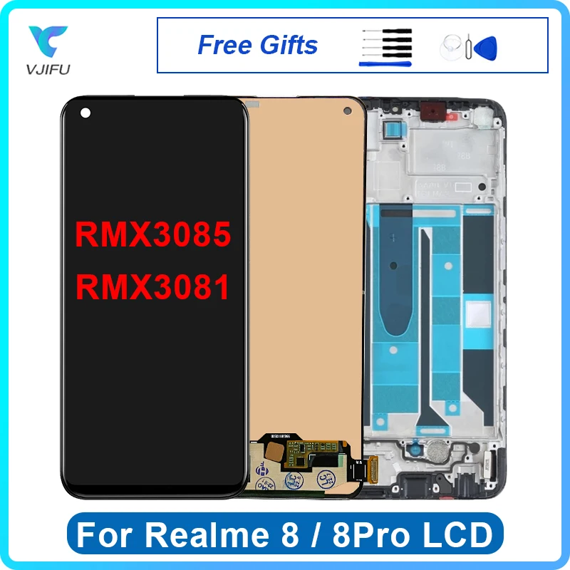 6.4" LCD For OPPO Realme 8 Pro RMX3081 Display For Realme 8 4G RMX3085 ...