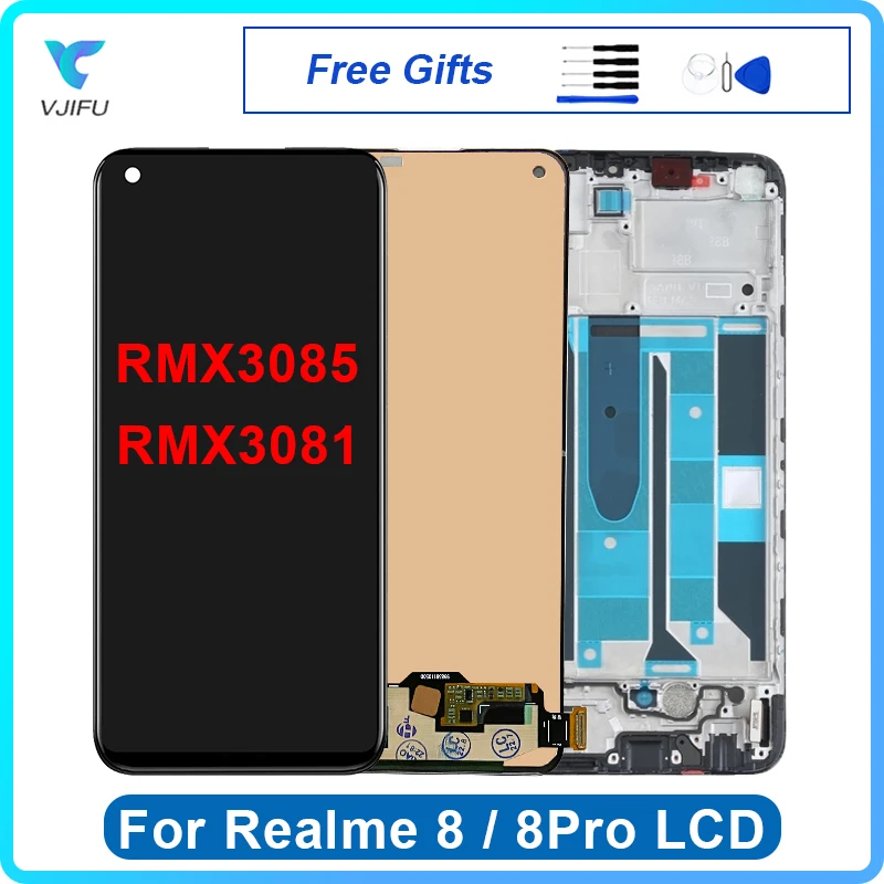 6.4" Lcd For Oppo Realme 8 Pro Rmx3081 Display For Realme 8 4g Rmx3085 ...