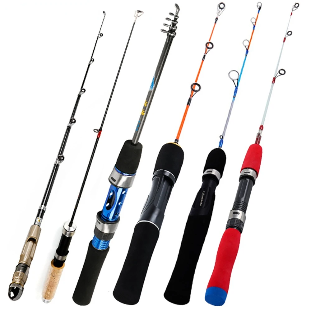 Ice Fishing Rod Winter Short Fiberglass Fiber Light Retractable ...