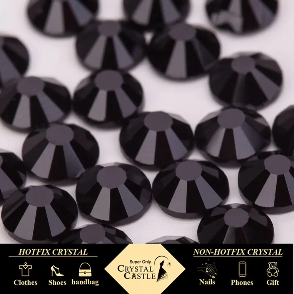 Crystal Castle 4A Flatback Rhinestone Black Jet Non Hot Fix Crystal ...