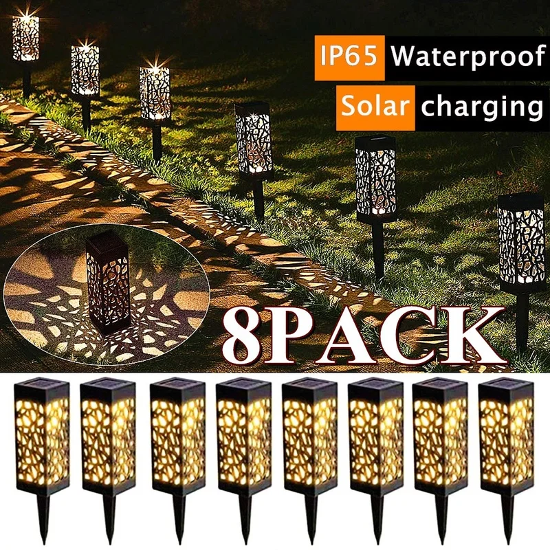 Solar Lights Outdoor with Solar Panel Pathway Lights IP65 Waterproof ...