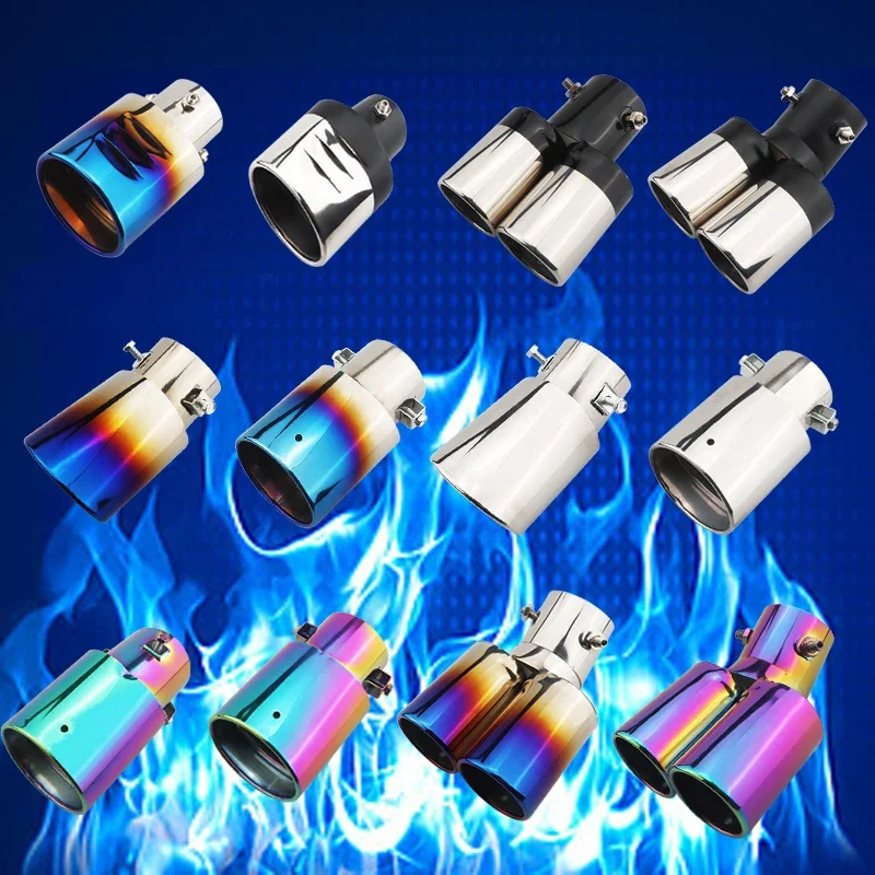Car-Exhaust-Systems-Muffler-Silver-black-Burnt-Blue-Colorful-Exhaust ...
