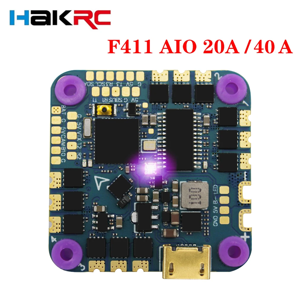 HAKRC F4126 F411 AIO Flight Controller ICM42688 BLHELI_S 20A/40A ESC ...
