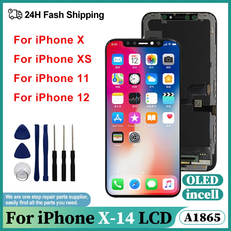 Pantalla OLED para iPhone X, XR, XS Max, montaje de digitalizador de pantalla táctil LCD para ...