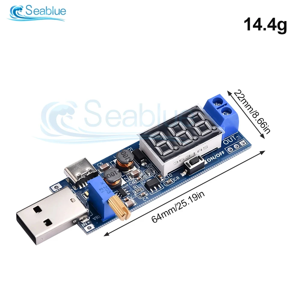 Type-c USB 5V DC-DC Buck Boost Converter Power Supply Module Adjustable ...