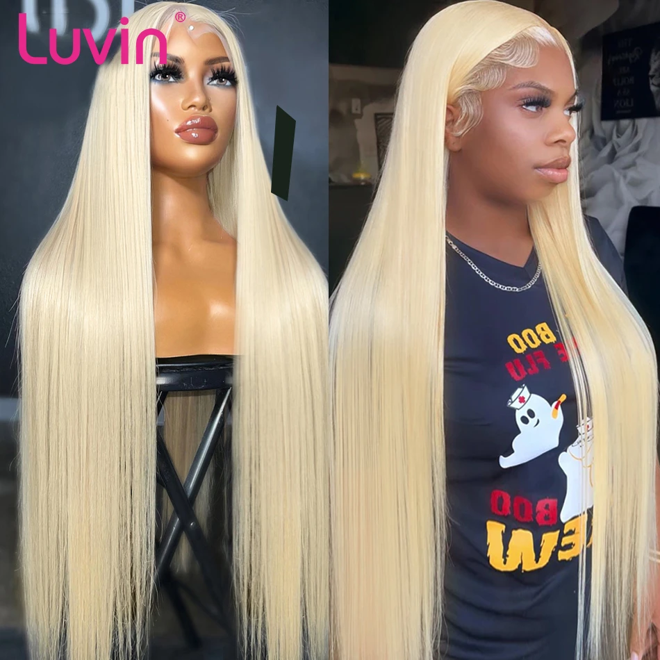 Luvin 30 32 Inch 13x4 Straight 613 Honey Blonde Human Hair Wigs ...