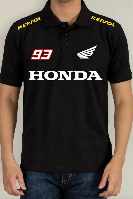 Honda men's racing motorcycle enthusiasts pure cotton polo shirt racing ...