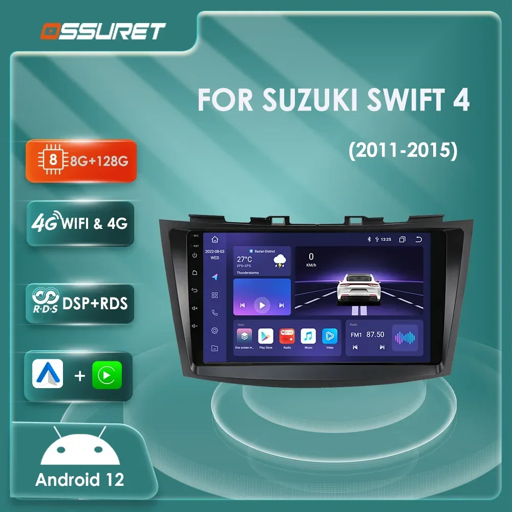 9-Android-12-Car-Auto-radio-Gps-Stereo-For-Suzuki-Swift-4-2011-2012 ...