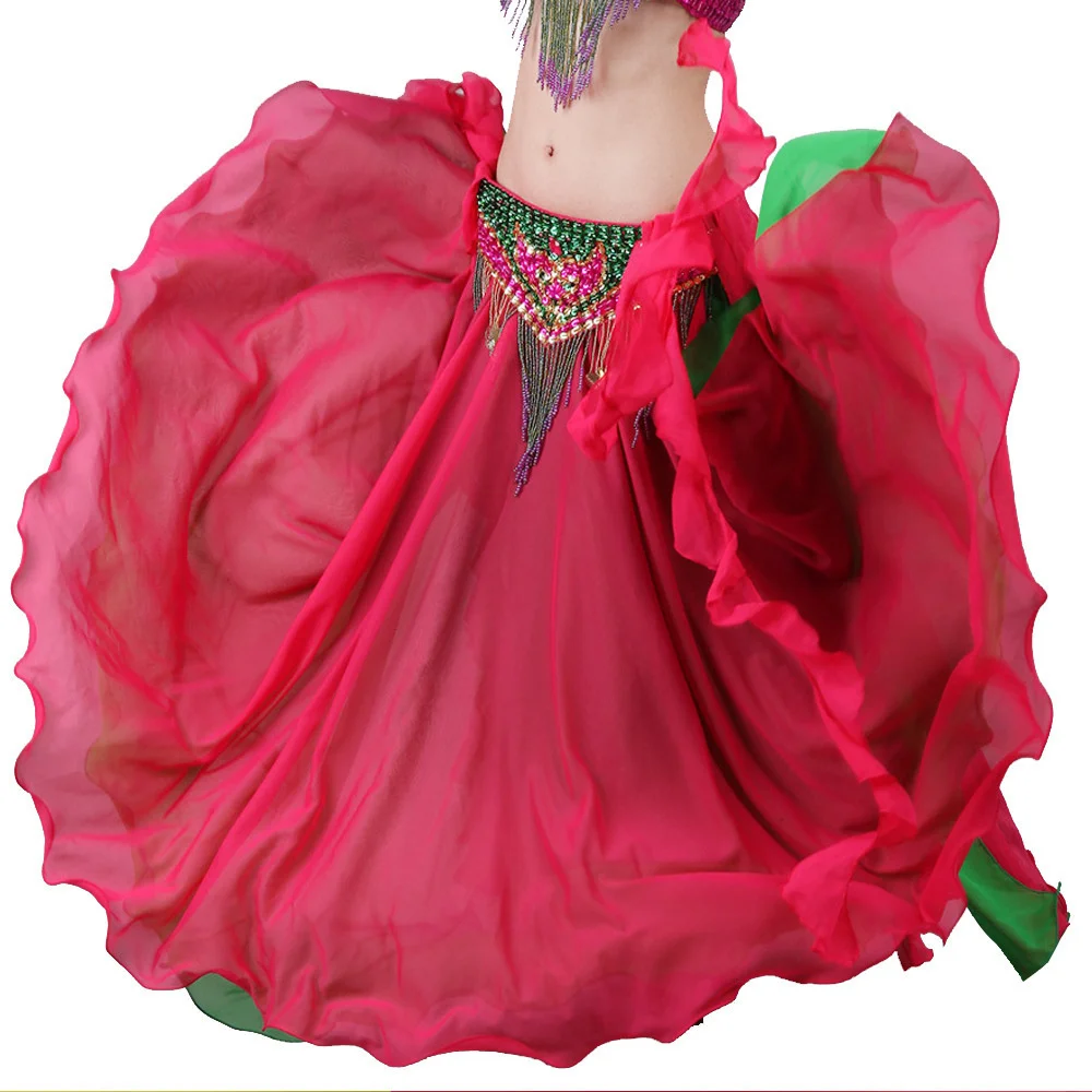 Ropa-de-danza-del-vientre-Oriental-para-mujer-faldas-profesionales-de-gasa-Maxi-Falda-larga ...