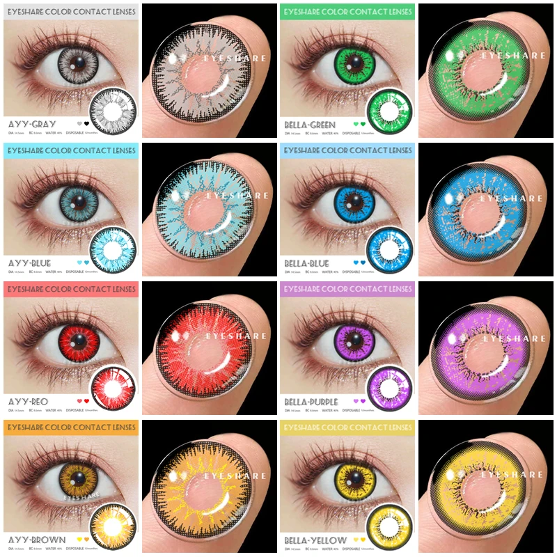 EYESHARE Colored Contact Lenses 2pcs Colorful Contact Lenses Anime ...