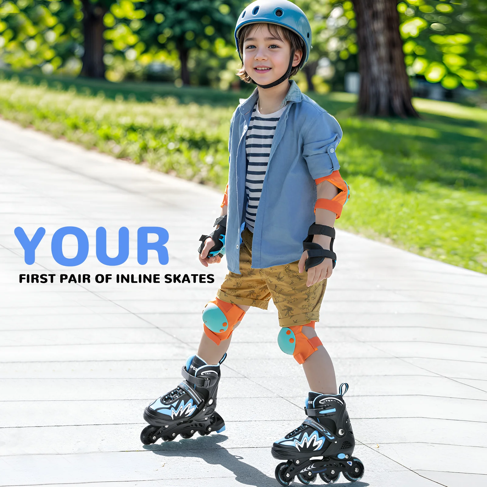 Einstellbare Inline-Skates für Kinder mit leuchtenden Rädern - Spiele Max