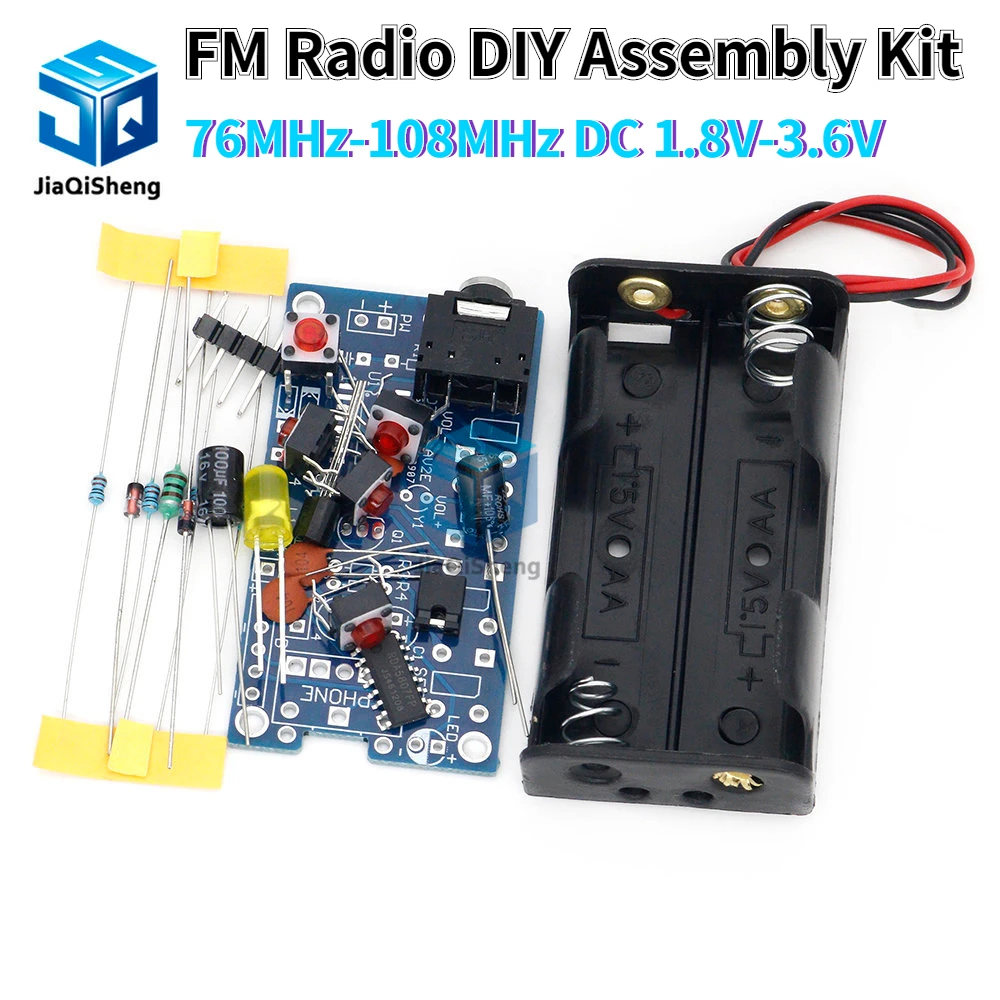 DIY Electronic Kits Wireless Stereo FM Radio Receiver Module PCB 76MHz ...