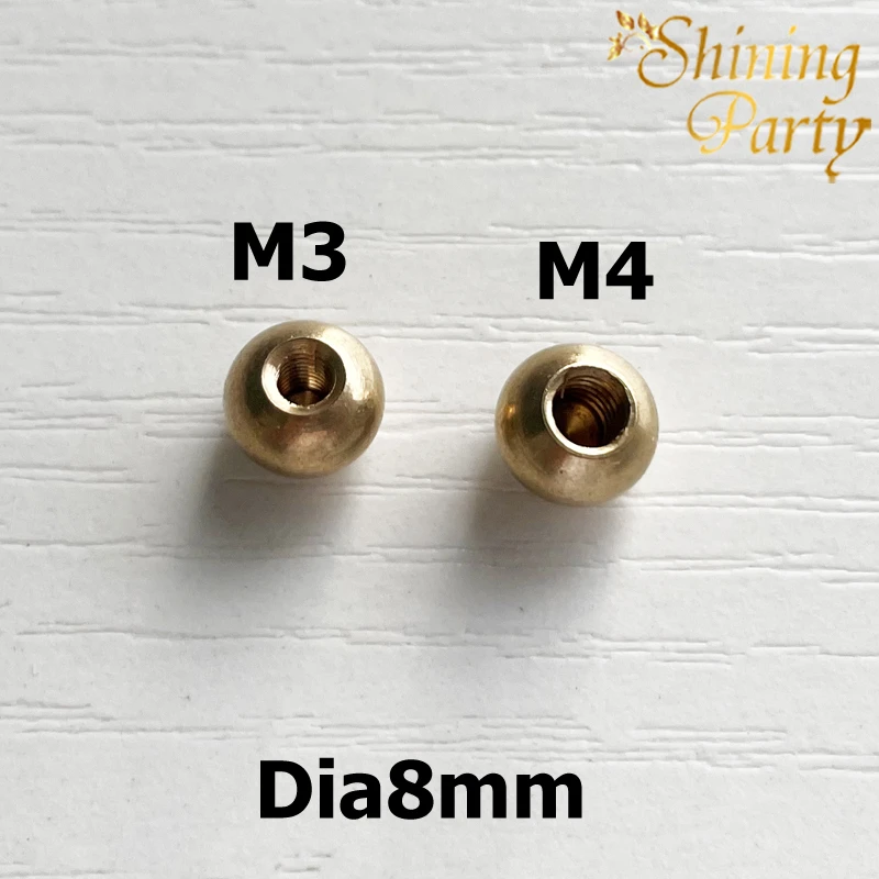 10Pcs/Lot Dia8mm Brass Ball Head With M3/M4 Female Thread, Copper Inner ...