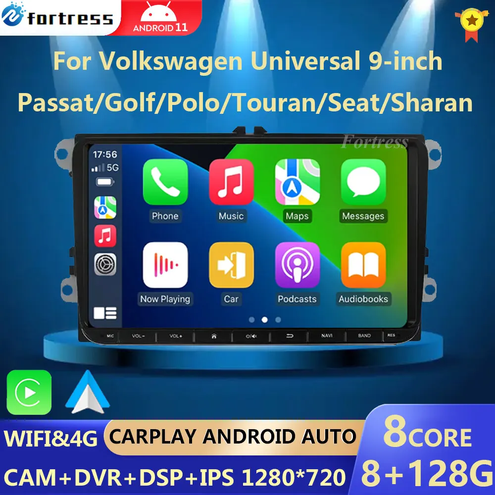 2din-Android-13-Car-Radio-Multimedia-Player-Carplay-For-9-VW-Volkswagen ...
