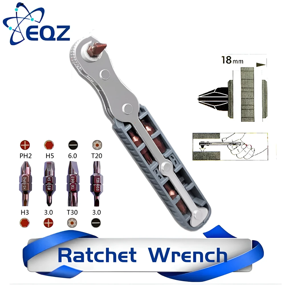Bidirectional-Ratchet-Screwdriver-Set-Right-Angle-Household ...