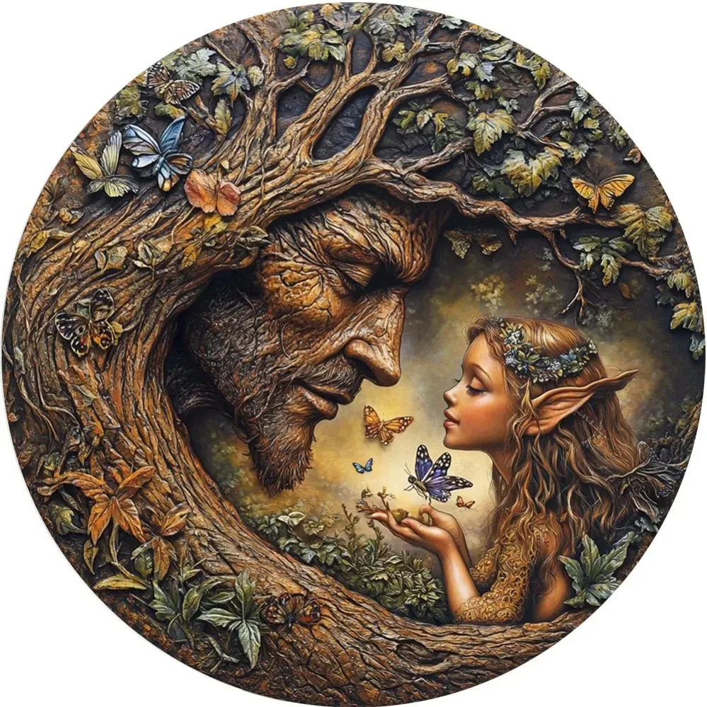 Vintage Round Wall Art - Dryads & Flower Fairies | Nature-Inspired ...