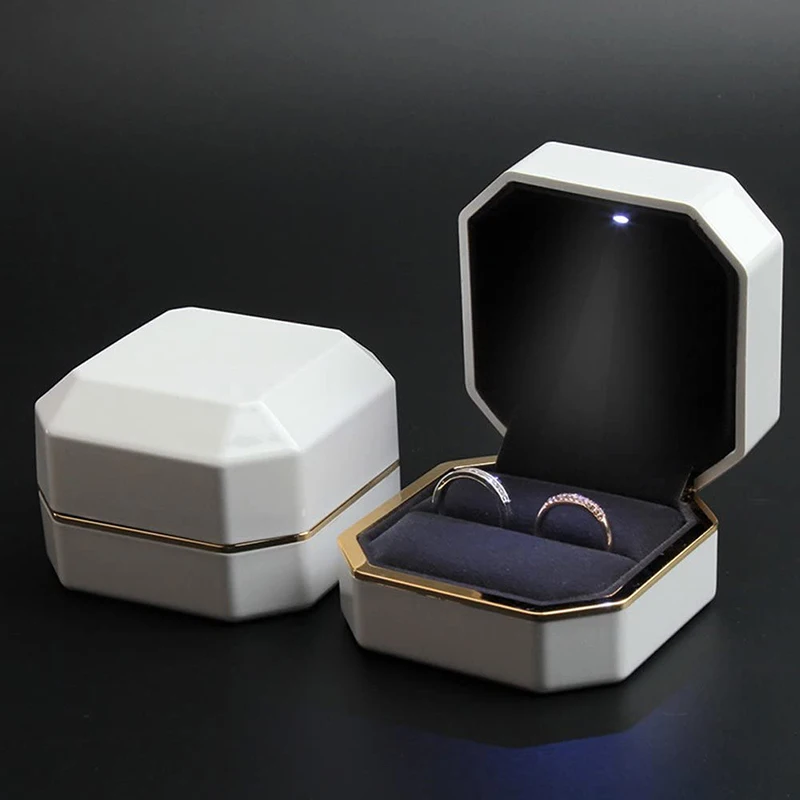 New-Double-Ring-Box-Wedding-Square-Velvet-Ring-Case-Organizer-Jewelry ...