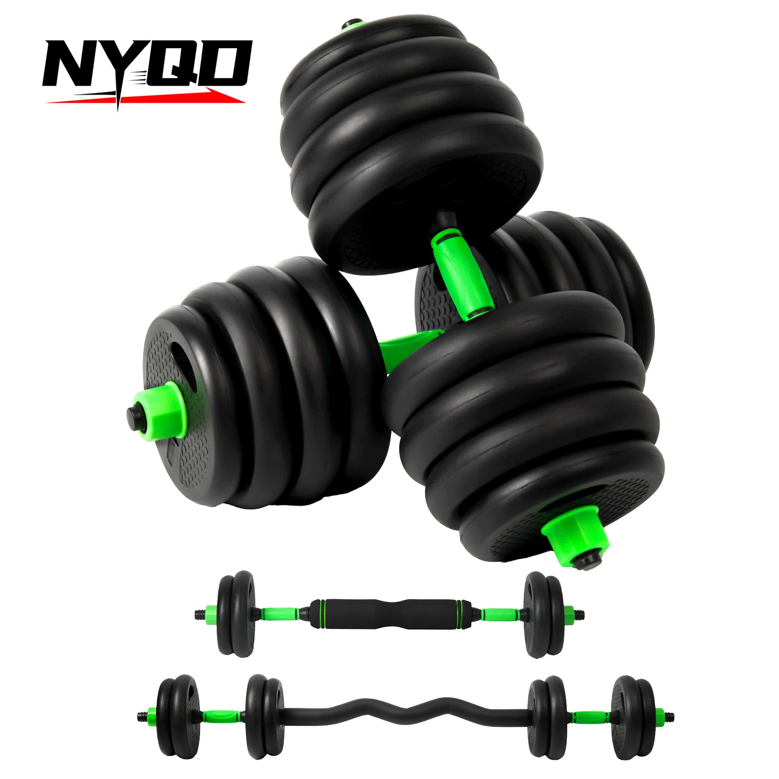 Gym-Adjustable-Dumbbell-Set-Optional-Kettlebell-Handle-Straight-Curl ...