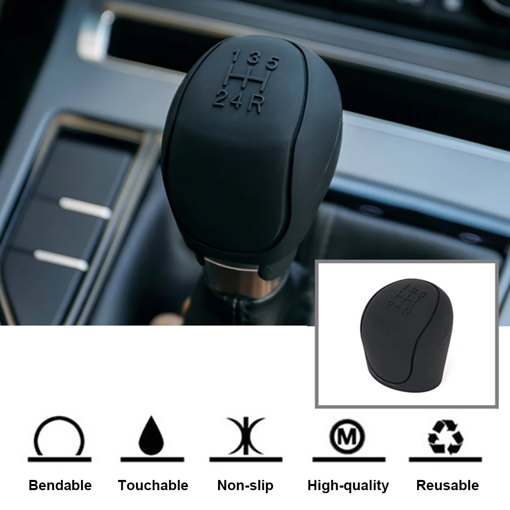 Silicone Car Gear Head Shift Knob Cover Gear Shift Handle Ball Collars ...