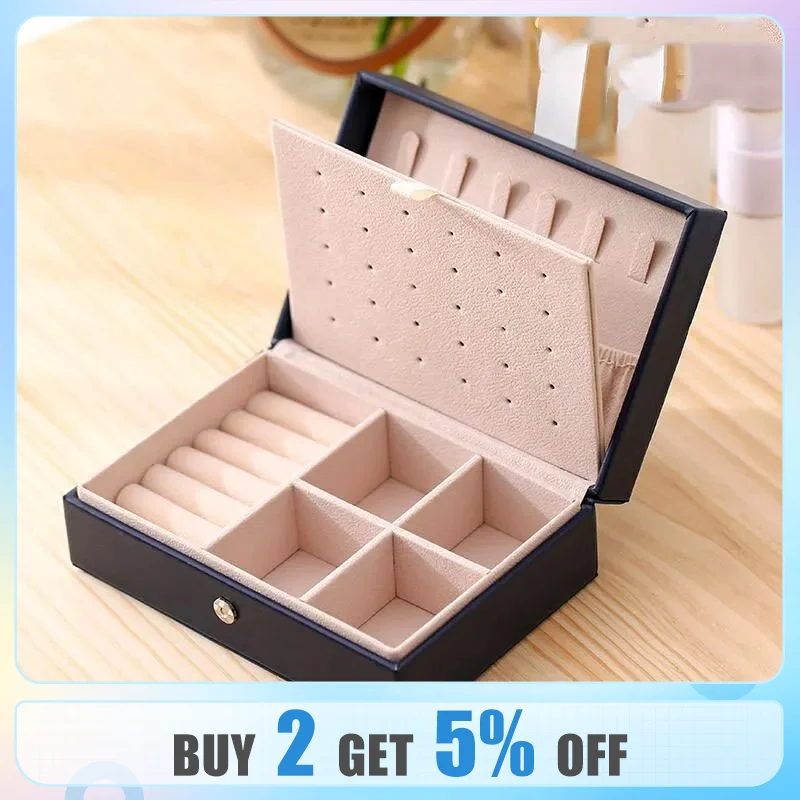 1pcs-Double-Layer-Storage-Box-Ladies-Princess-Simple-Style-Leather-Flip ...
